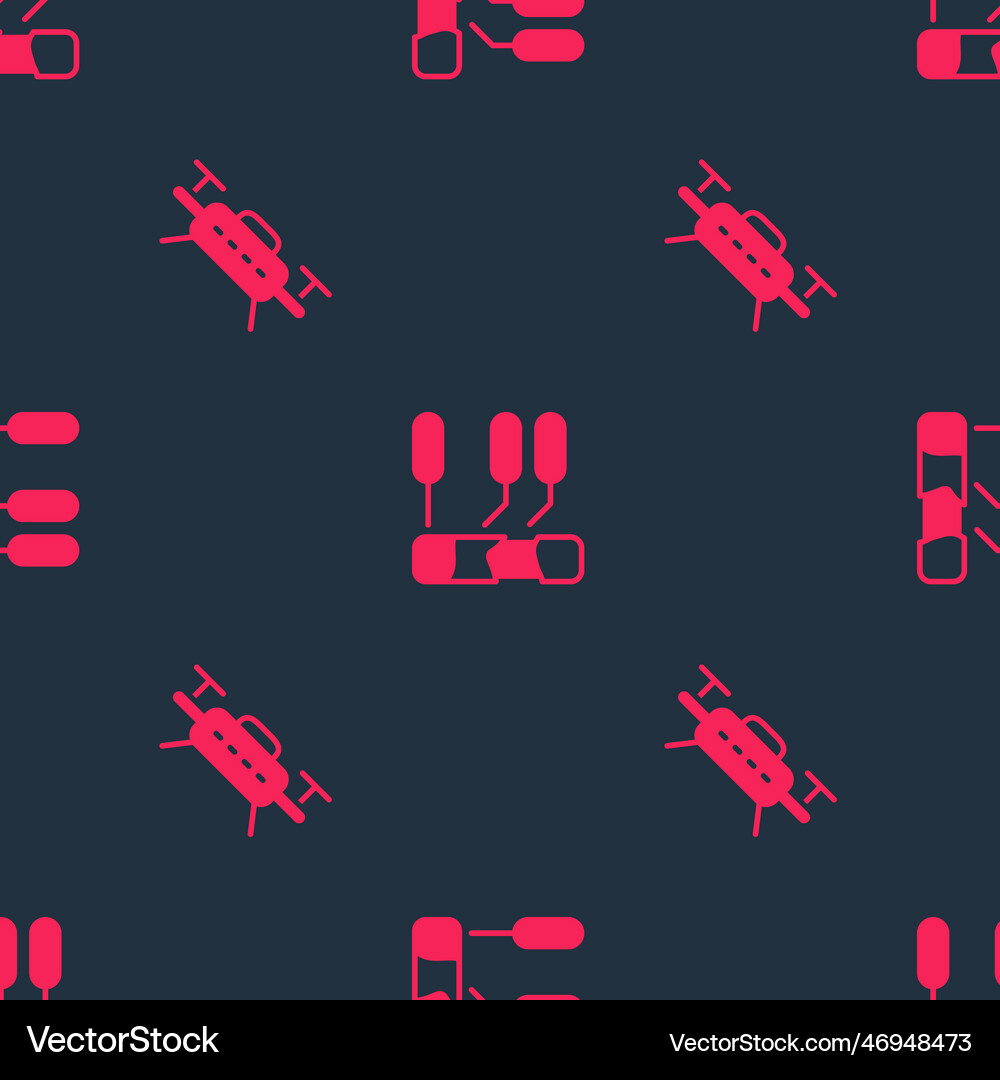 Set drone and soil analysis on seamless pattern Vector Image