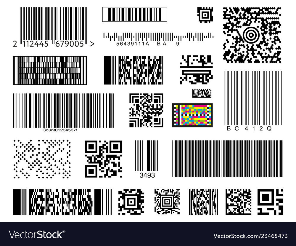 Set of bar codes on white background Royalty Free Vector