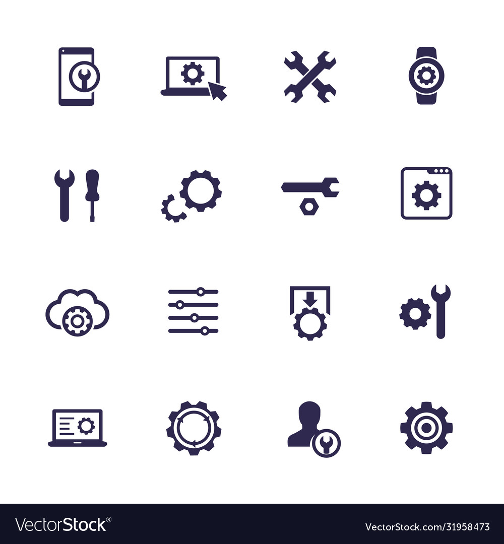 Settings options configuration icons set Vector Image Settings options configuration icons set Vector Image