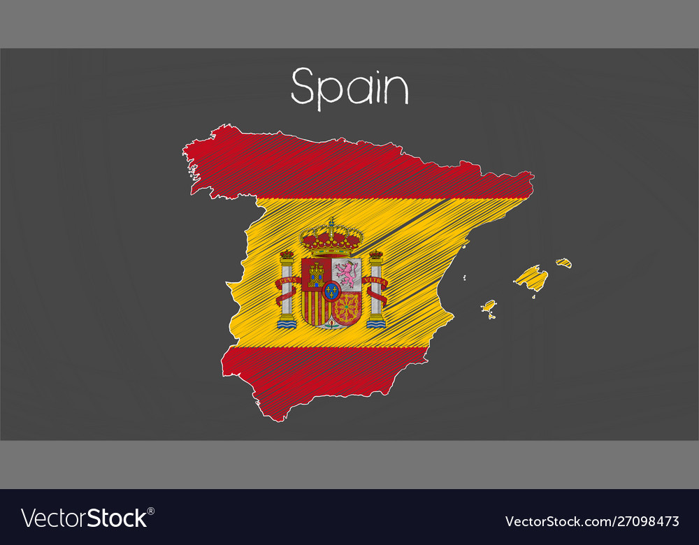 Spain map-flag Royalty Free Vector Image - VectorStock