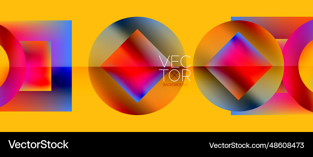 Squares and circles design fluid color gradients Vector Image