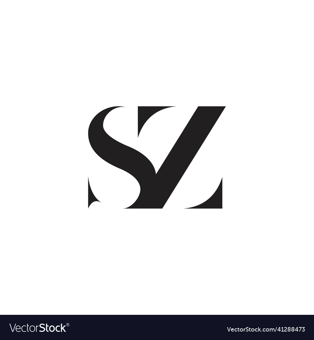 Sz or zs initial letter logo design Royalty Free Vector