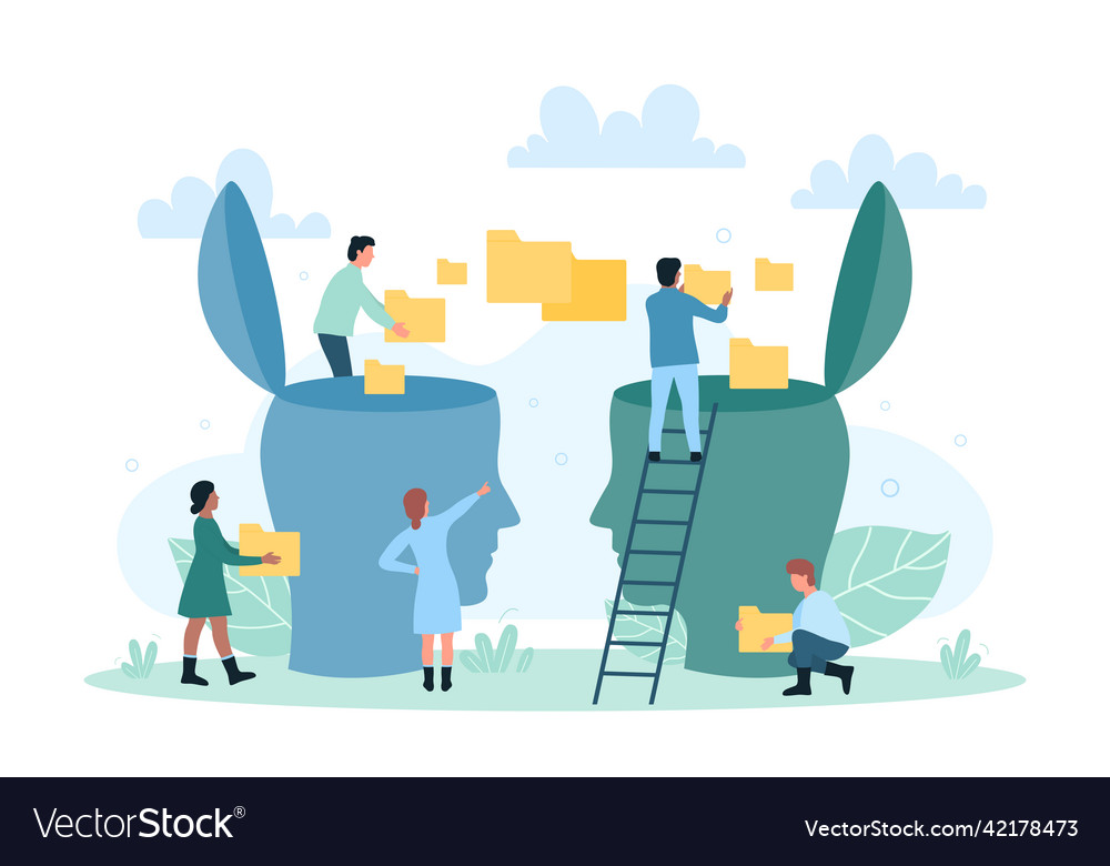 Transfer of knowledge skills and information Vector Image Transfer of knowledge skills and information Vector Image