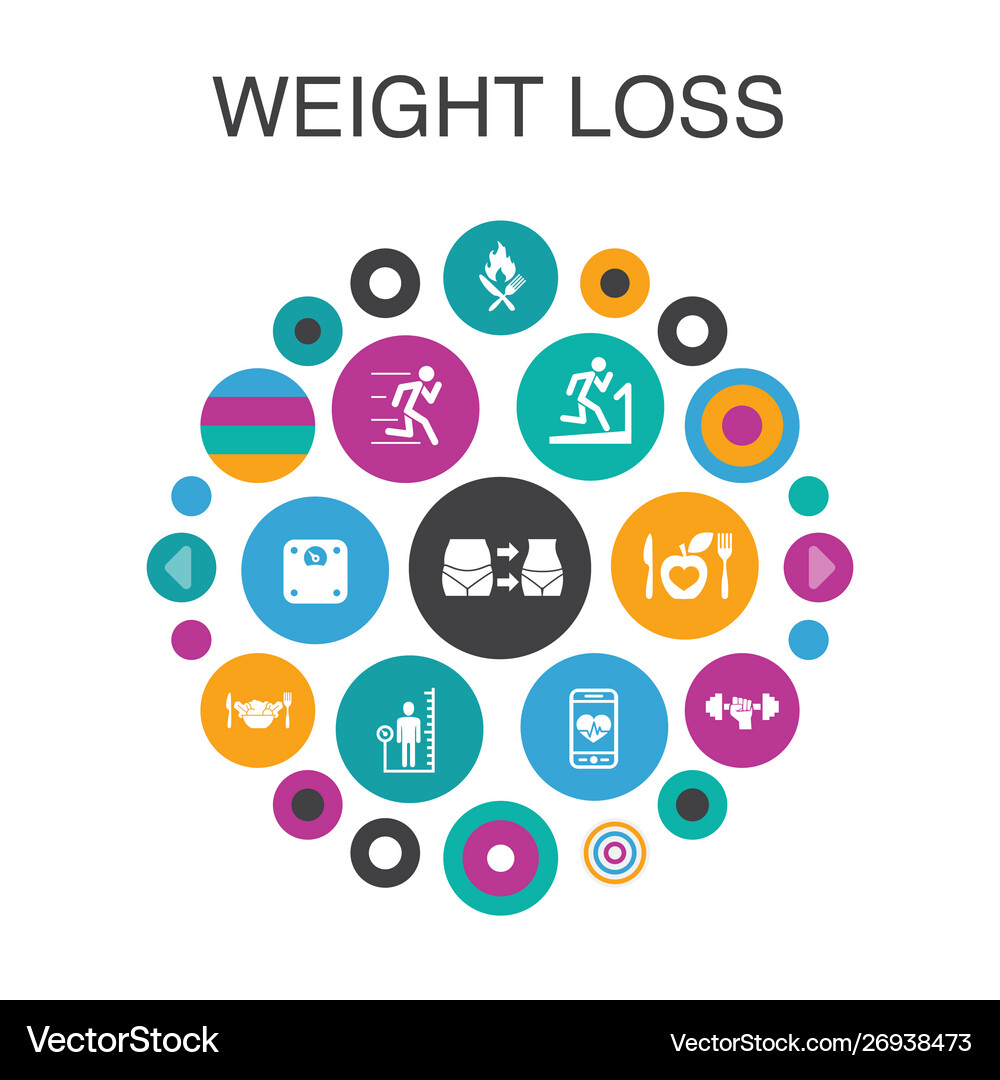 Weight loss infographic circle concept smart ui Vector Image