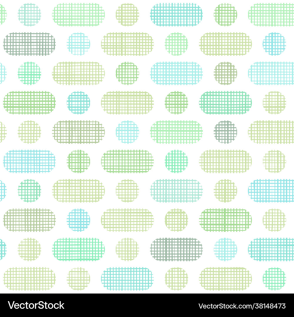 Woven fabric green dashes and dots seamless Vector Image
