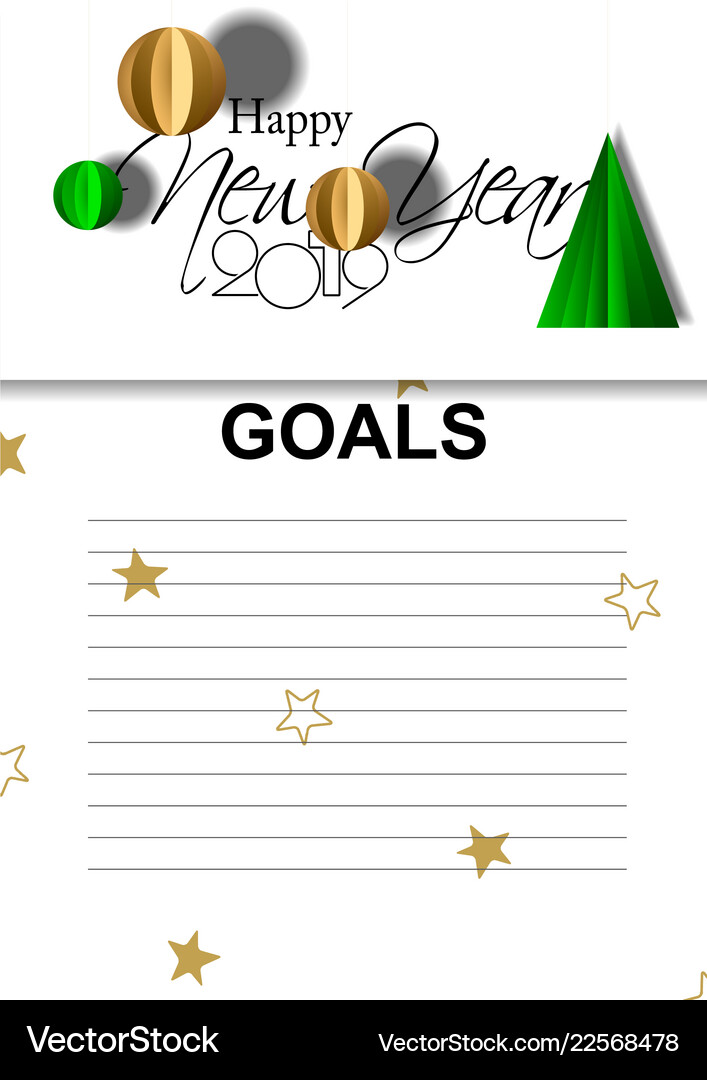 2019 goals graphic with with a list Royalty Free Vector