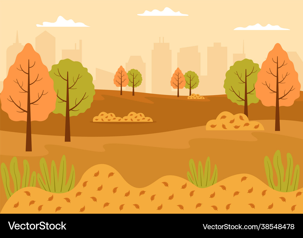 Autumn background landing page falling leaves Vector Image