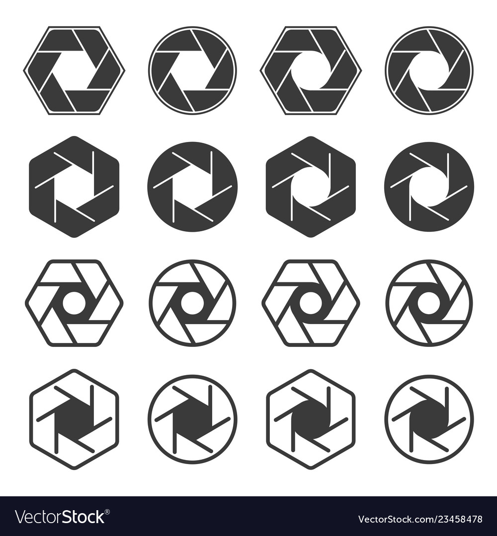 Camera shutter icon set Royalty Free Vector Image Camera shutter icon set Royalty Free Vector Image