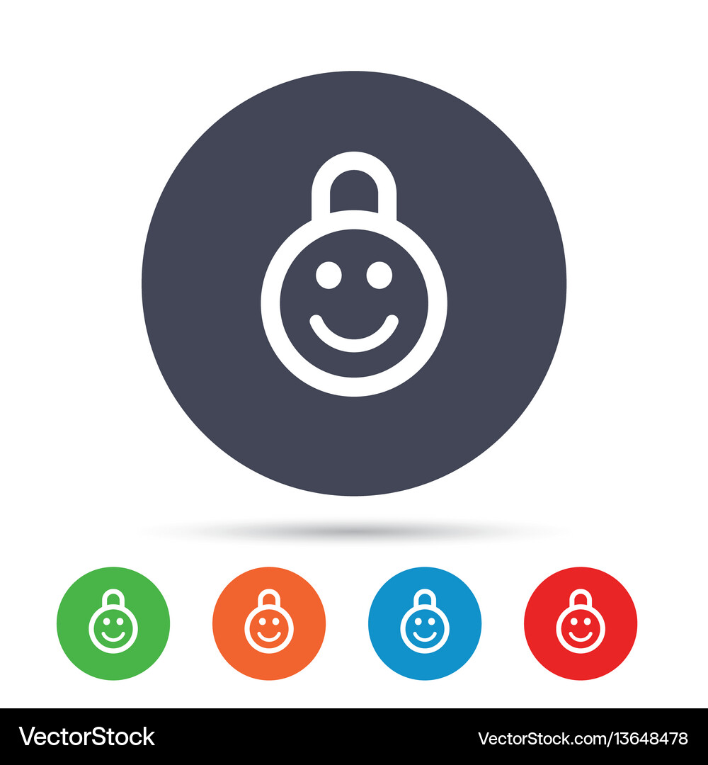 Child lock icon locker with smile symbol Vector Image