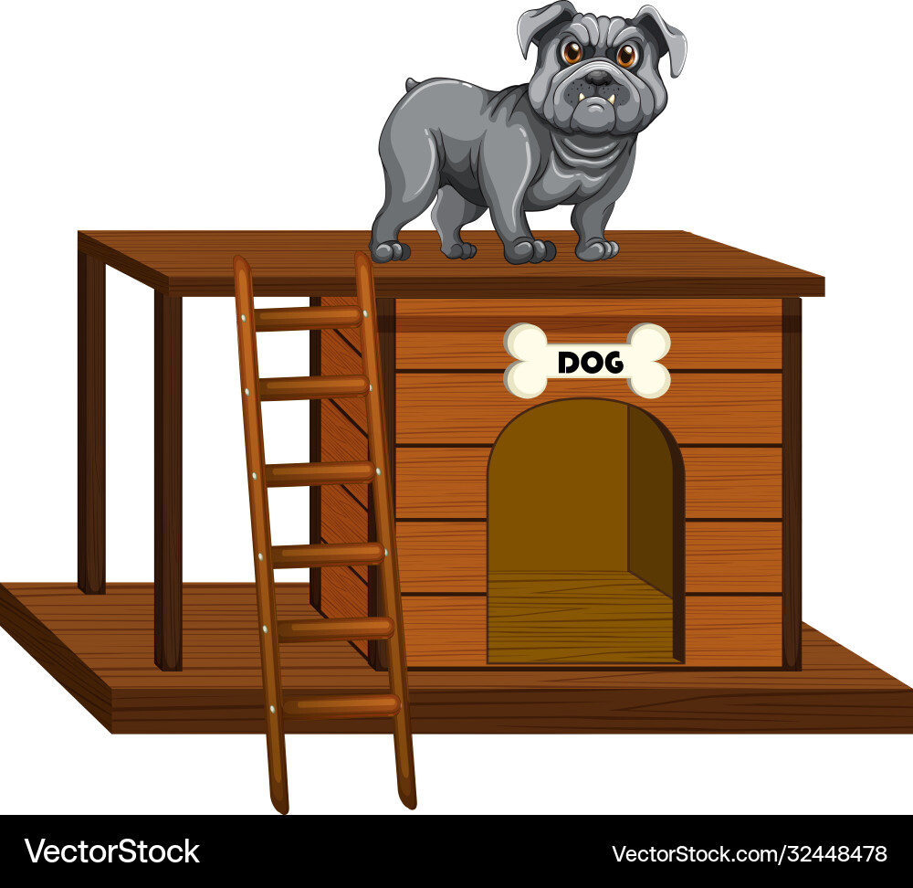 Dog house with cute standing isolated Royalty Free Vector