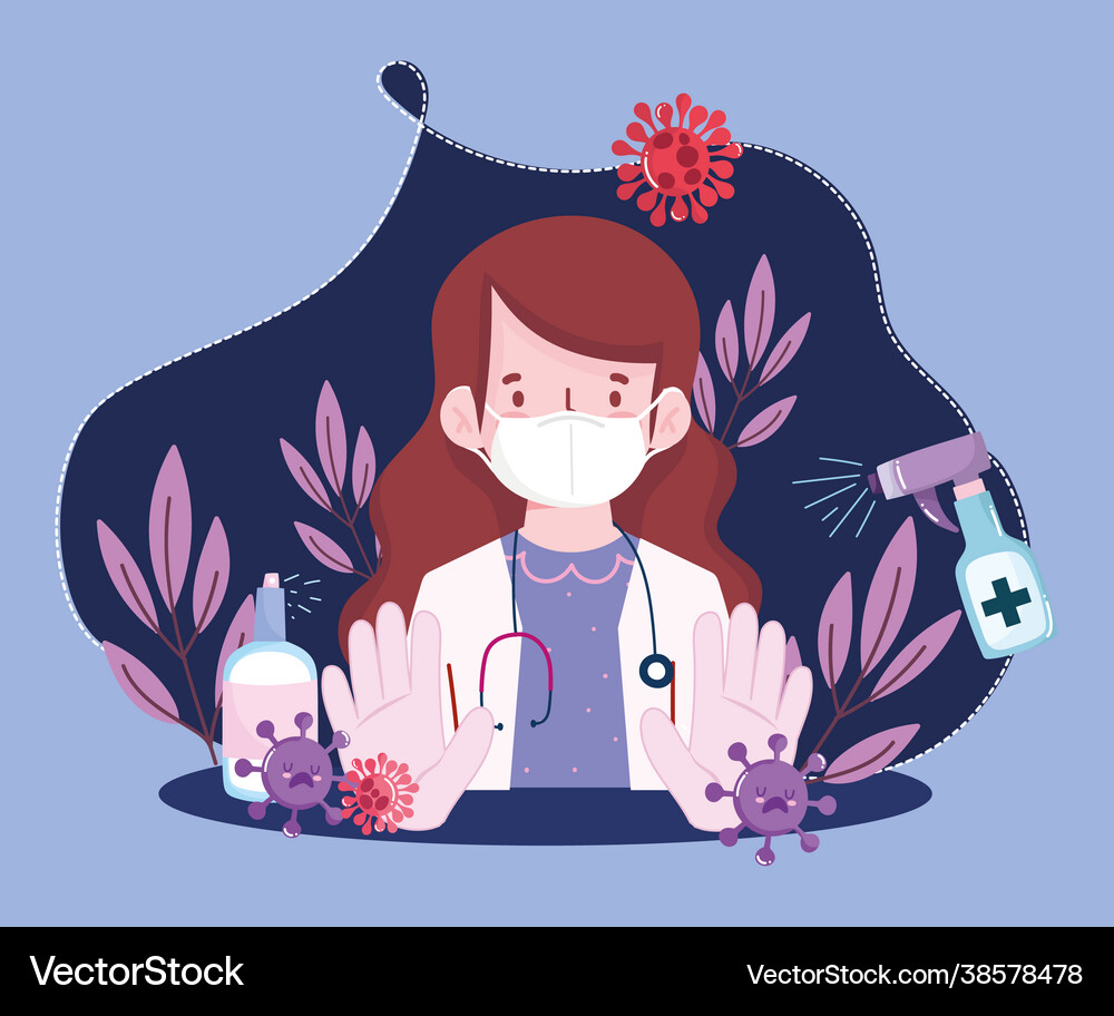 Female doctor with mask Royalty Free Vector Image