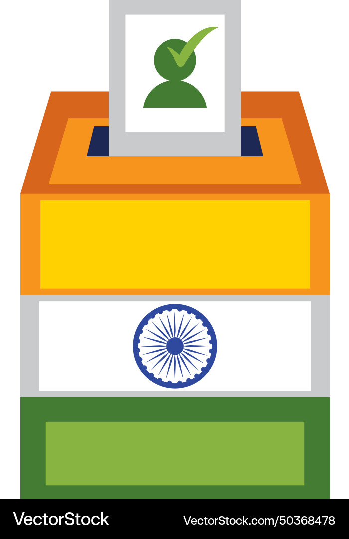 Indian elections ballot and box Royalty Free Vector Image