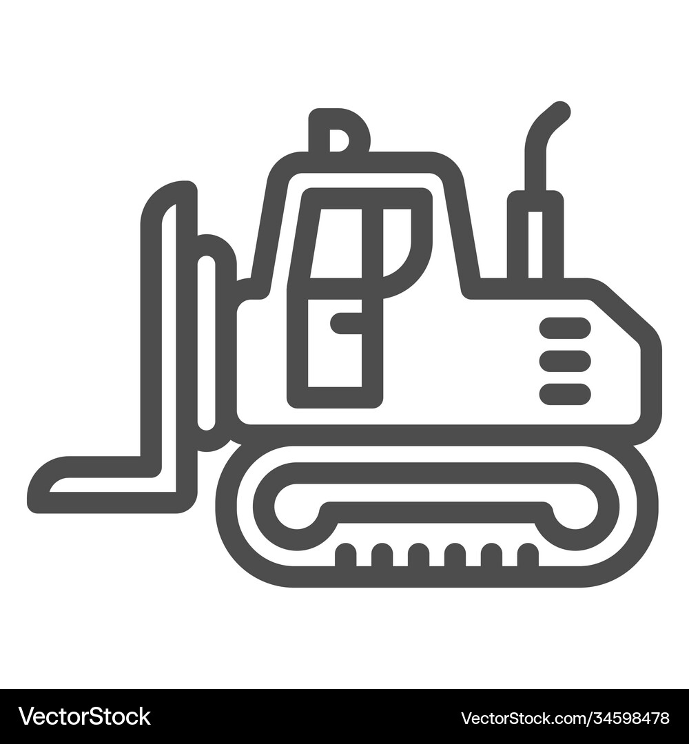 Industrial track loader line icon heavy equipment Vector Image