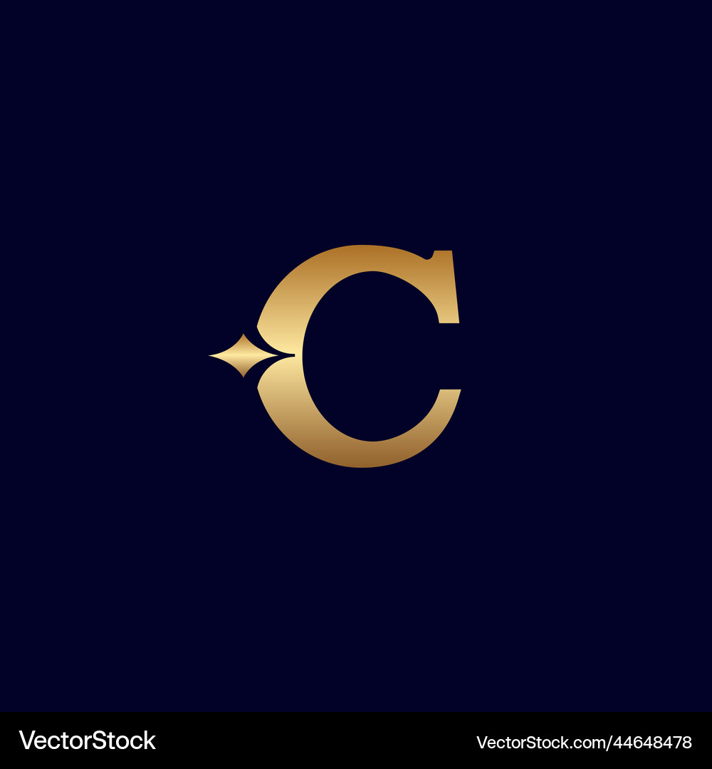 Jewelry logo design c letter Royalty Free Vector Image
