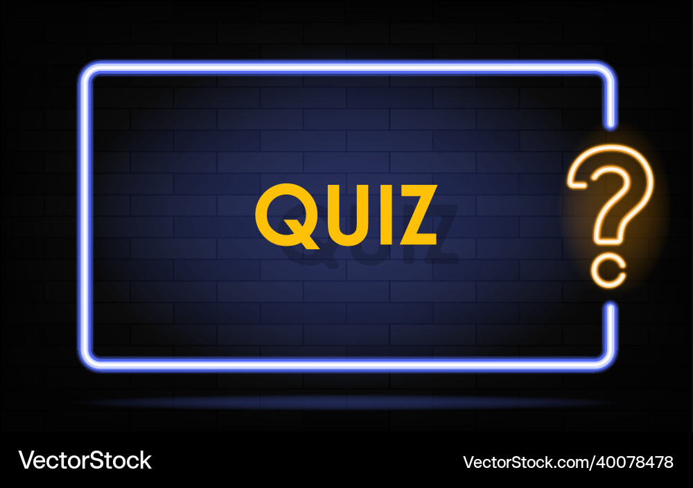 Neon quiz banner glowing question mark color Vector Image