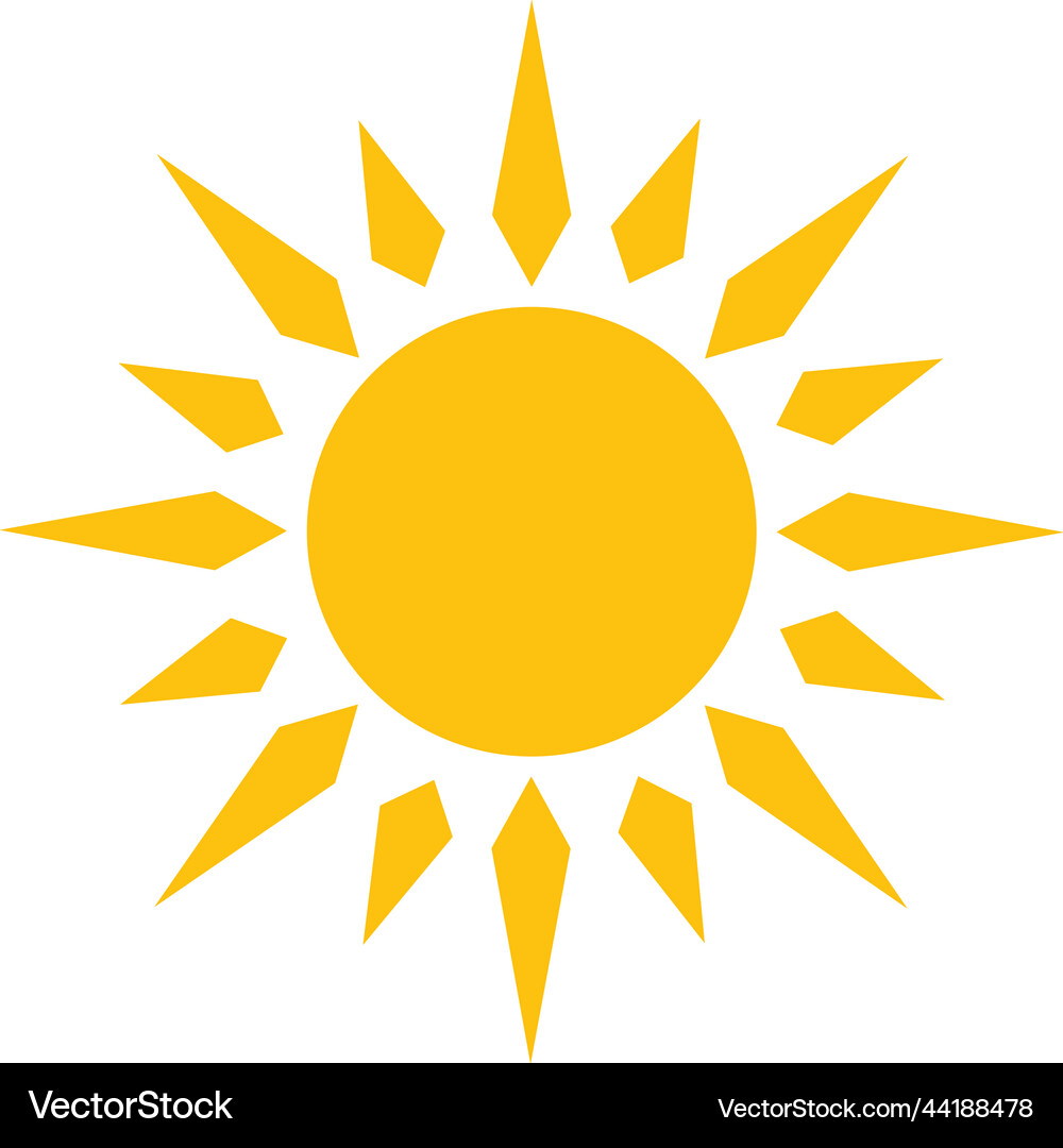 Sun icon shine ray sunshine sign Royalty Free Vector Image