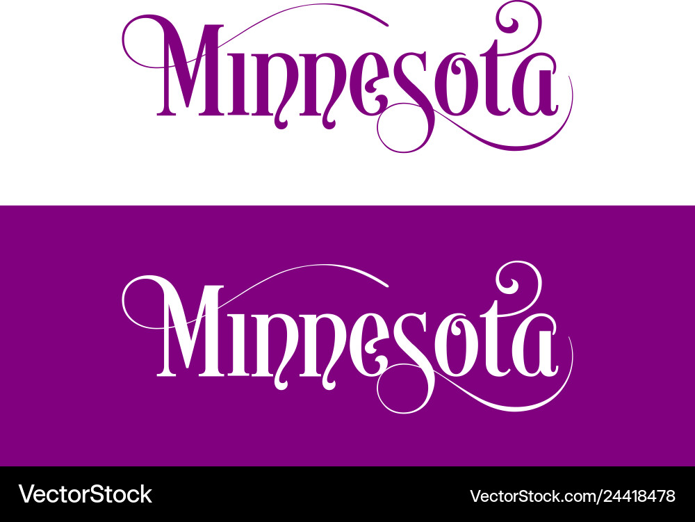 Typography usa minnesota states Royalty Free Vector Image