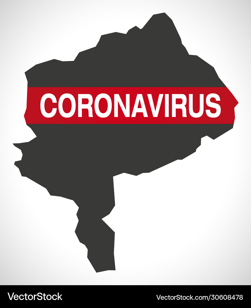 Yazd iran province map with coronavirus warning Vector Image