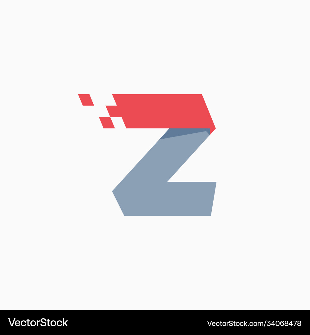 Z letter logo with taxi checkered pattern line Vector Image