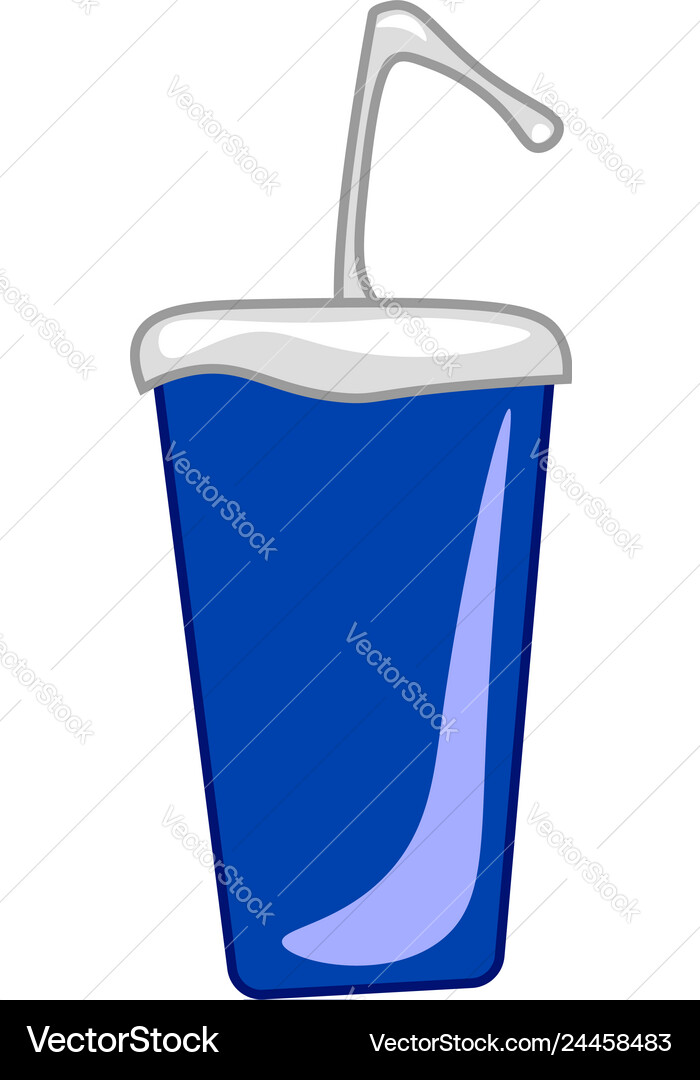 A blue sipper with straw or color Royalty Free Vector Image