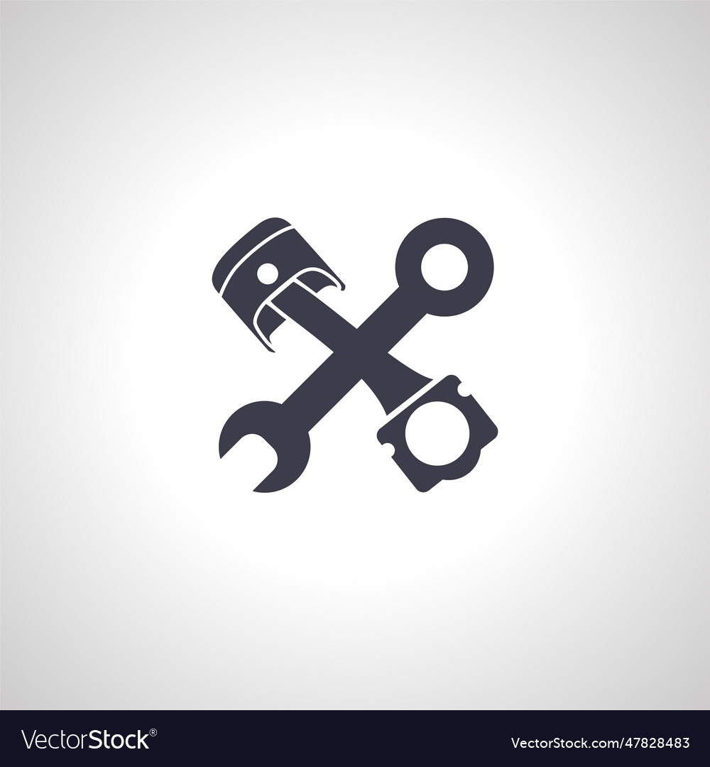 Car engine repair service icon piston Royalty Free Vector