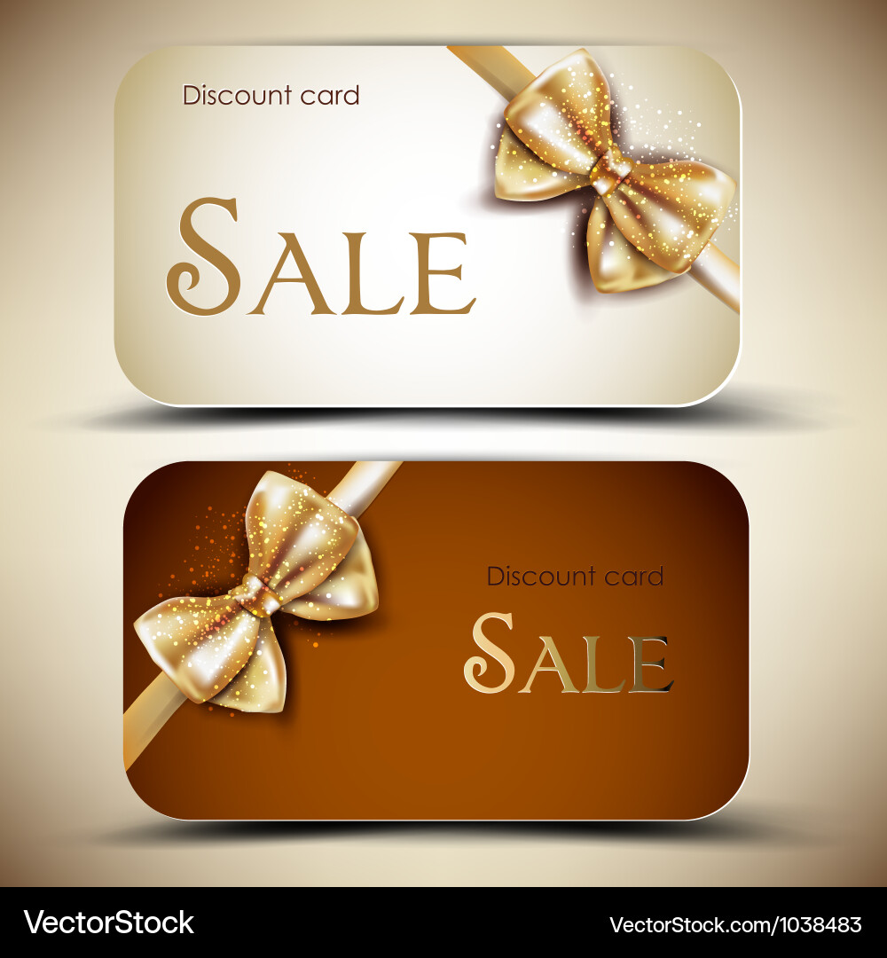 Collection gift cards with ribbons background Vector Image