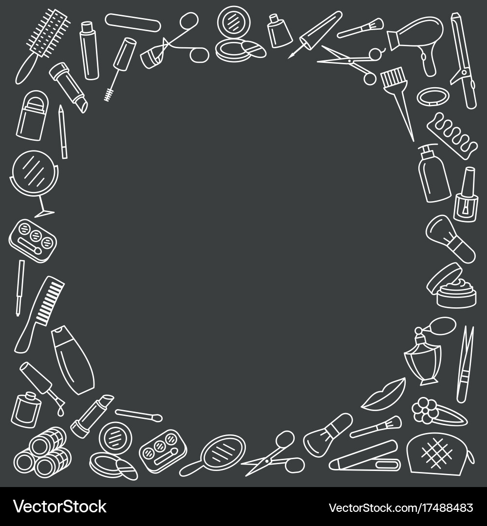 Cosmetic beauty and make up frame Royalty Free Vector Image