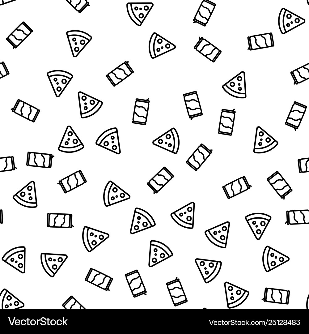 Italian food pizza pepperoni seamless pattern Vector Image