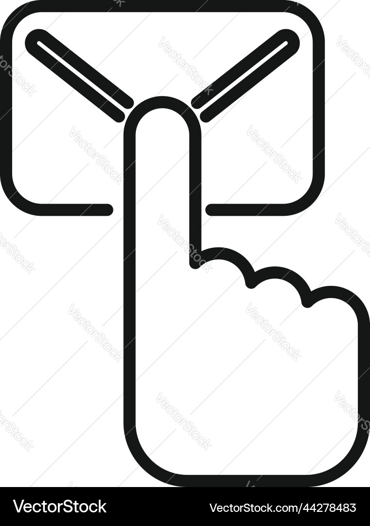 Mail touch icon outline contact call Royalty Free Vector