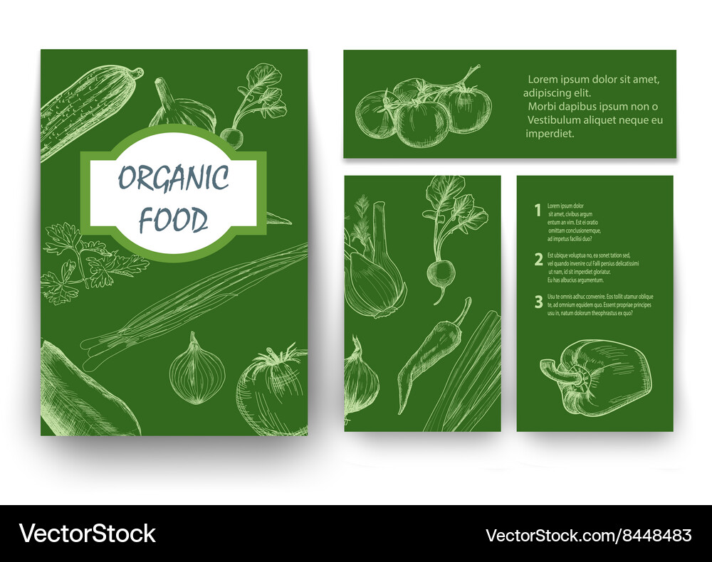 Organic food brochure for design Royalty Free Vector Image