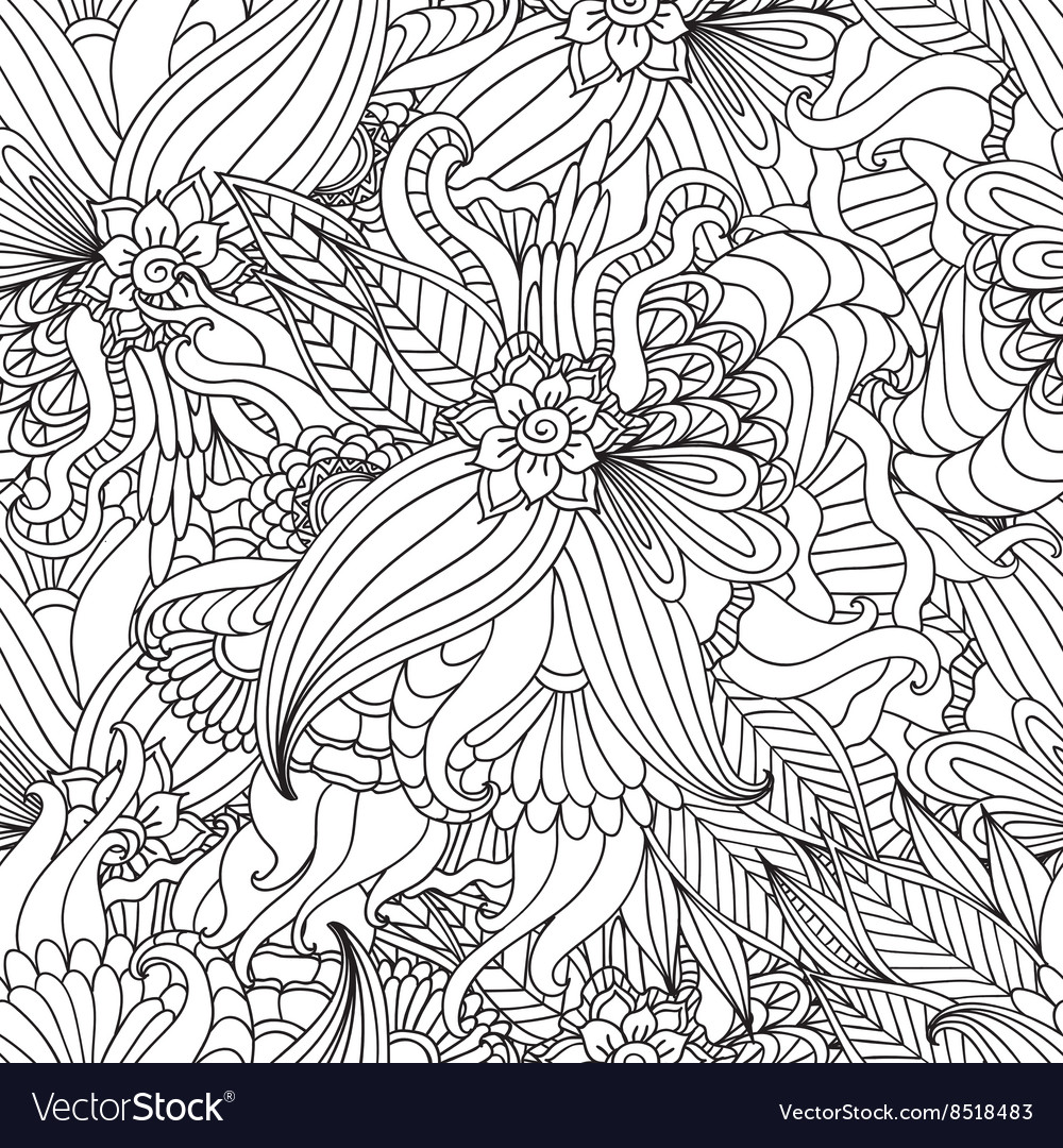 Pages for adult coloring book Hand drawn artistic Vector Image