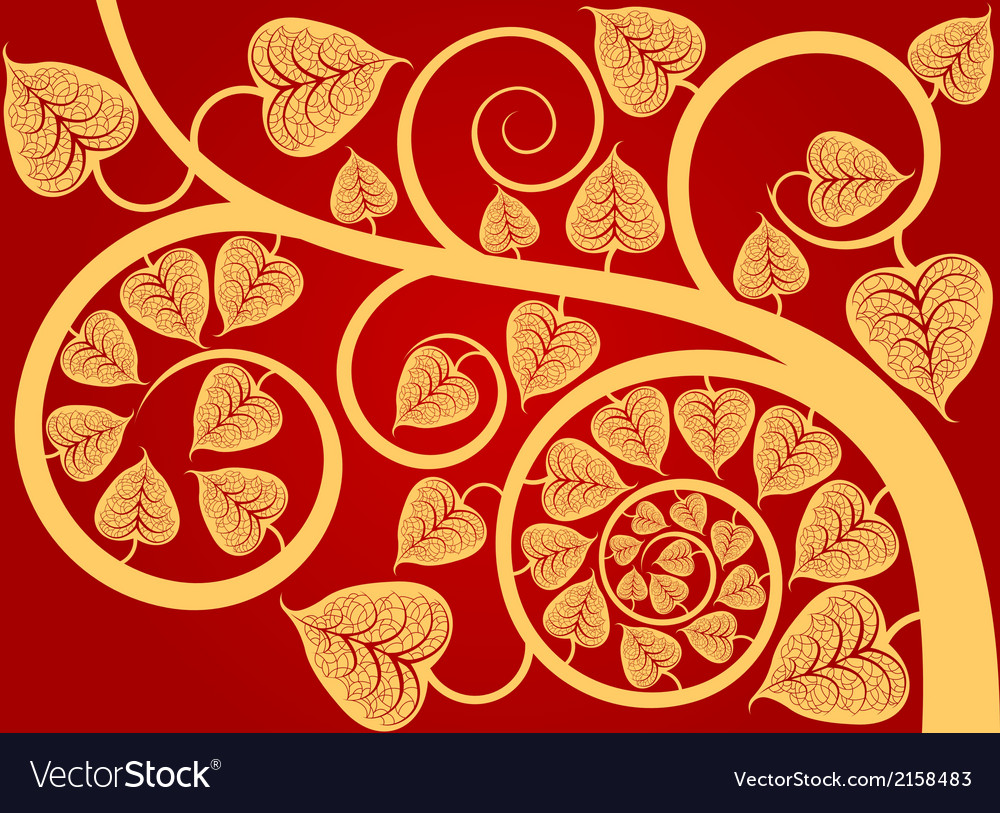 Patterned gold leaf Royalty Free Vector Image - VectorStock