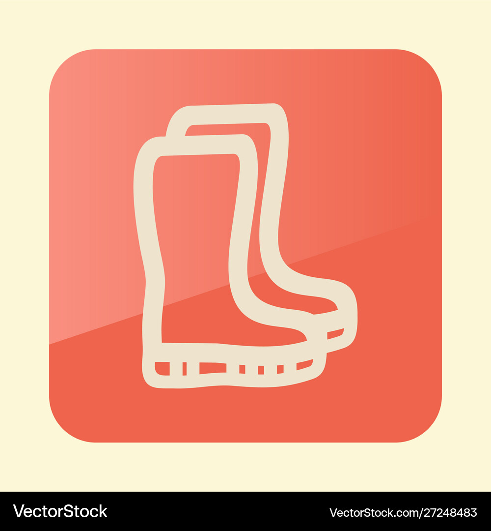 Rubber boots gumboots wellies flat icon Royalty Free Vector