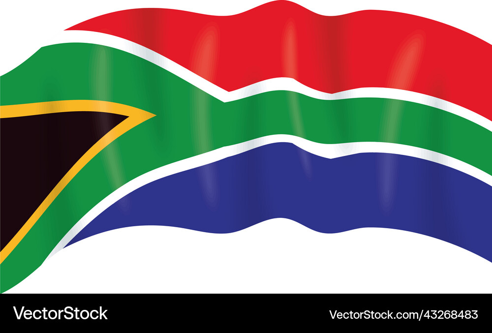 South africa flag waving Royalty Free Vector Image