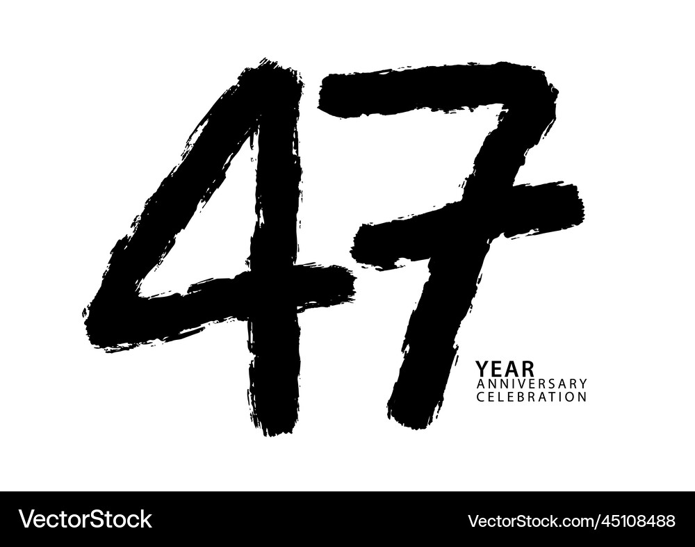 47 year anniversary celebration black color Vector Image