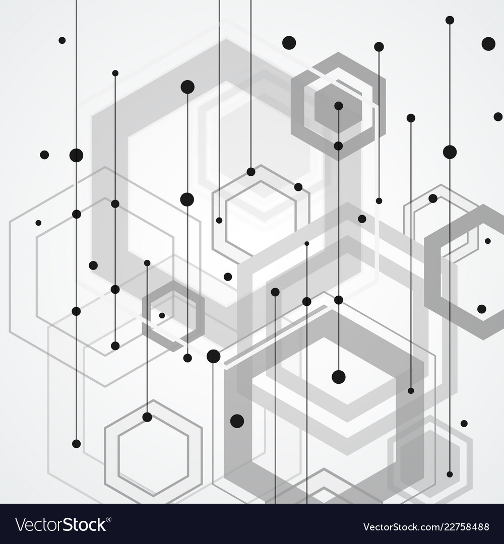Abstract Connect Hexagonal Structure Background Vector Image