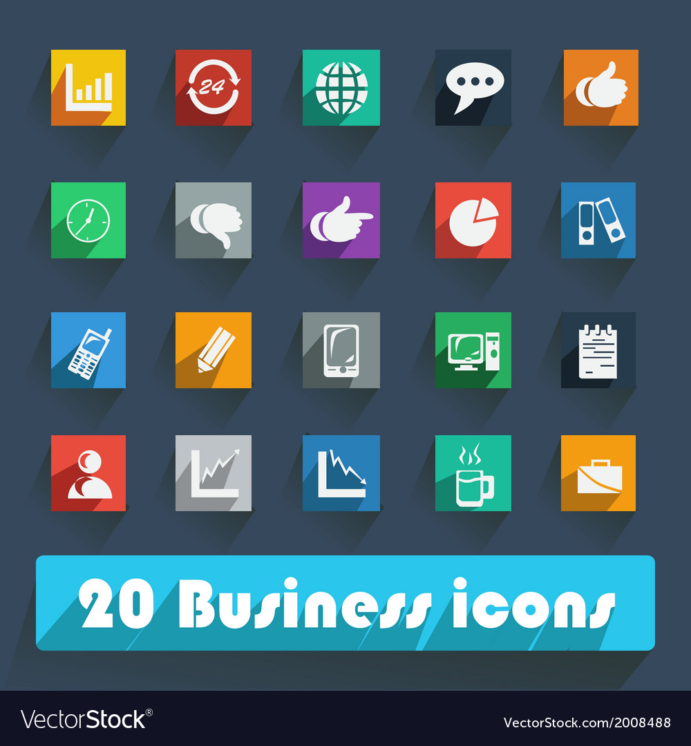 Basic flat icon set for web and mobile application