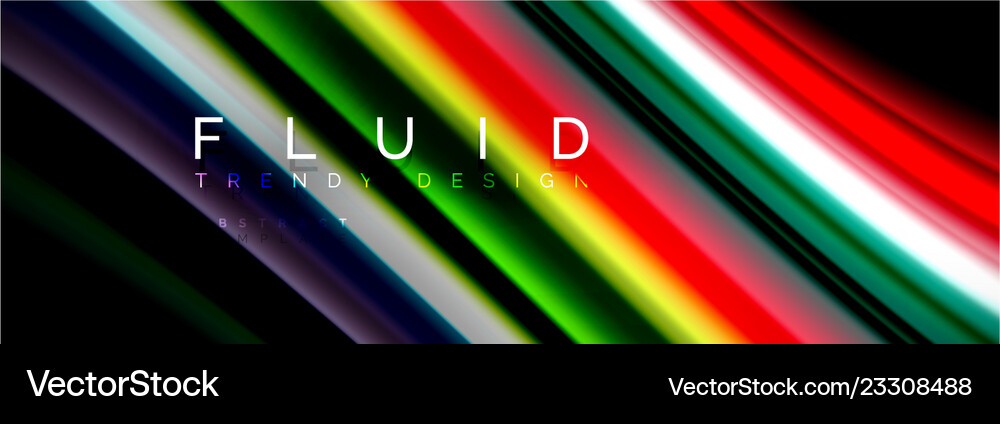 Bright colorful liquid fluid lines on black Vector Image