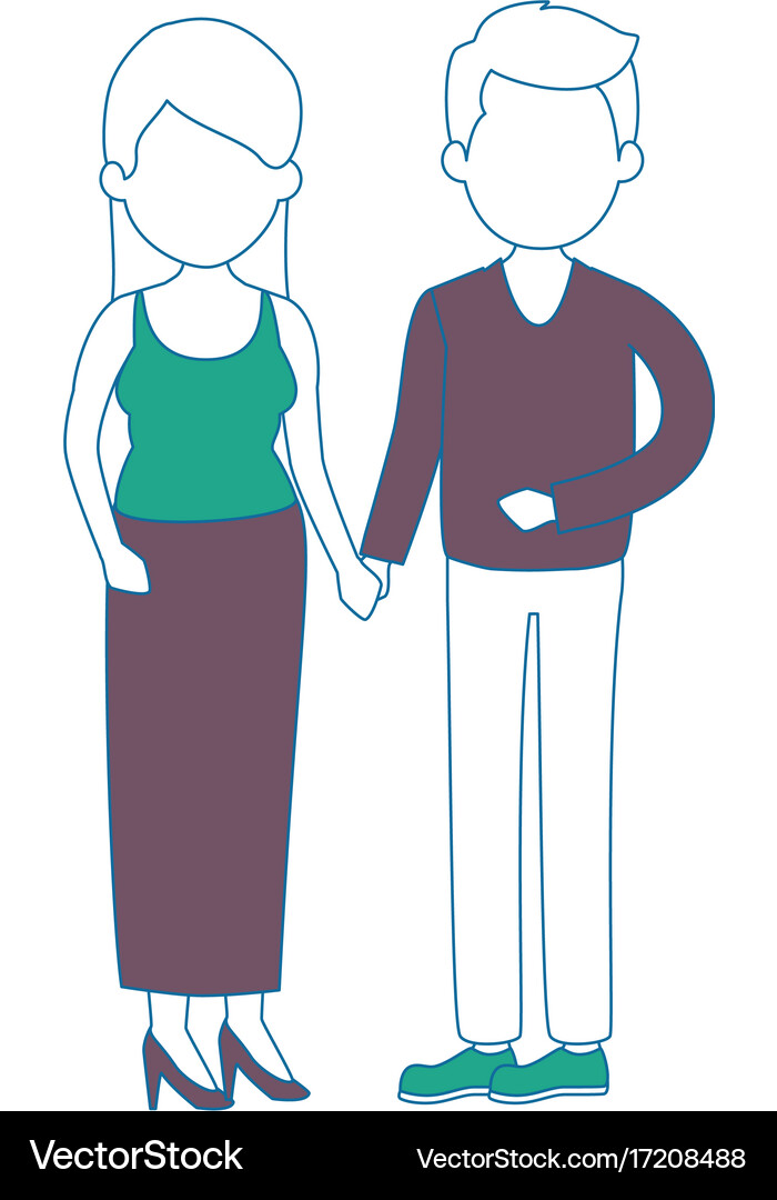 Cute couple in love Royalty Free Vector Image - VectorStock