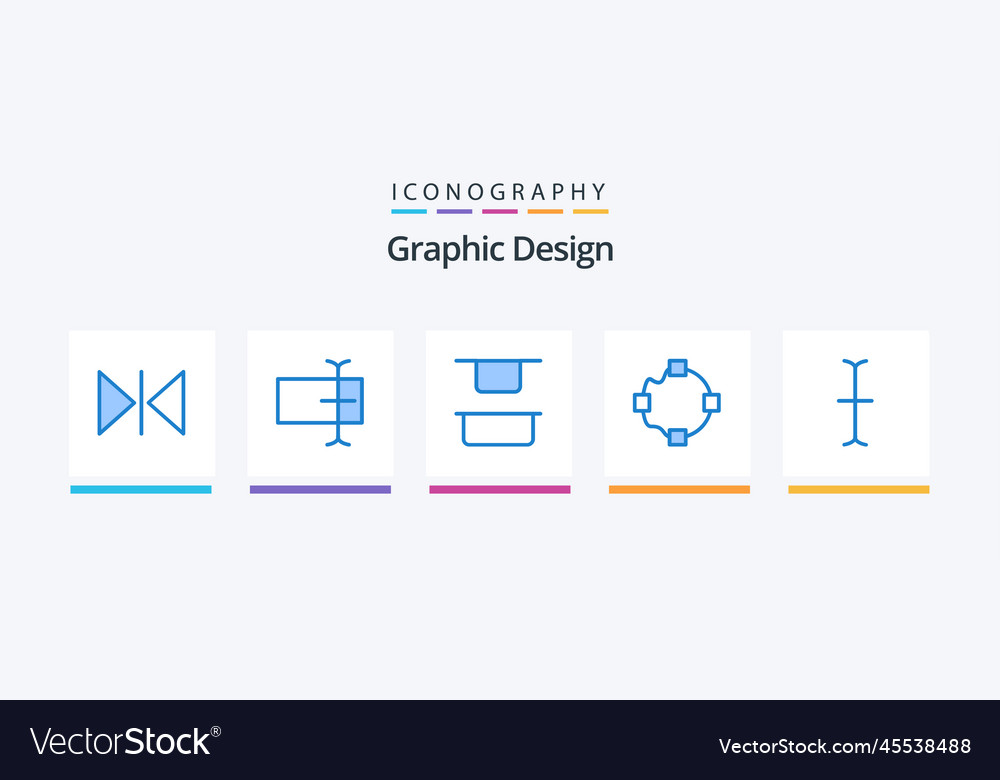 Design blue 5 icon pack including vertical Vector Image