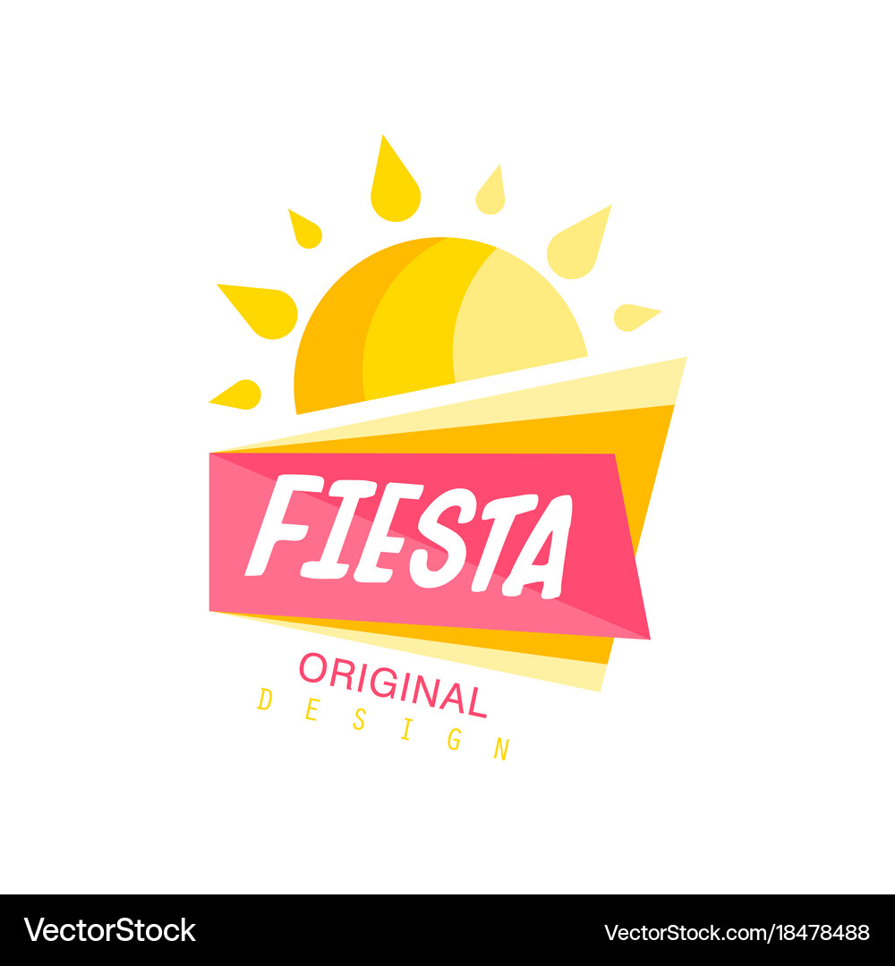 Fiesta logo original design colorful label Vector Image