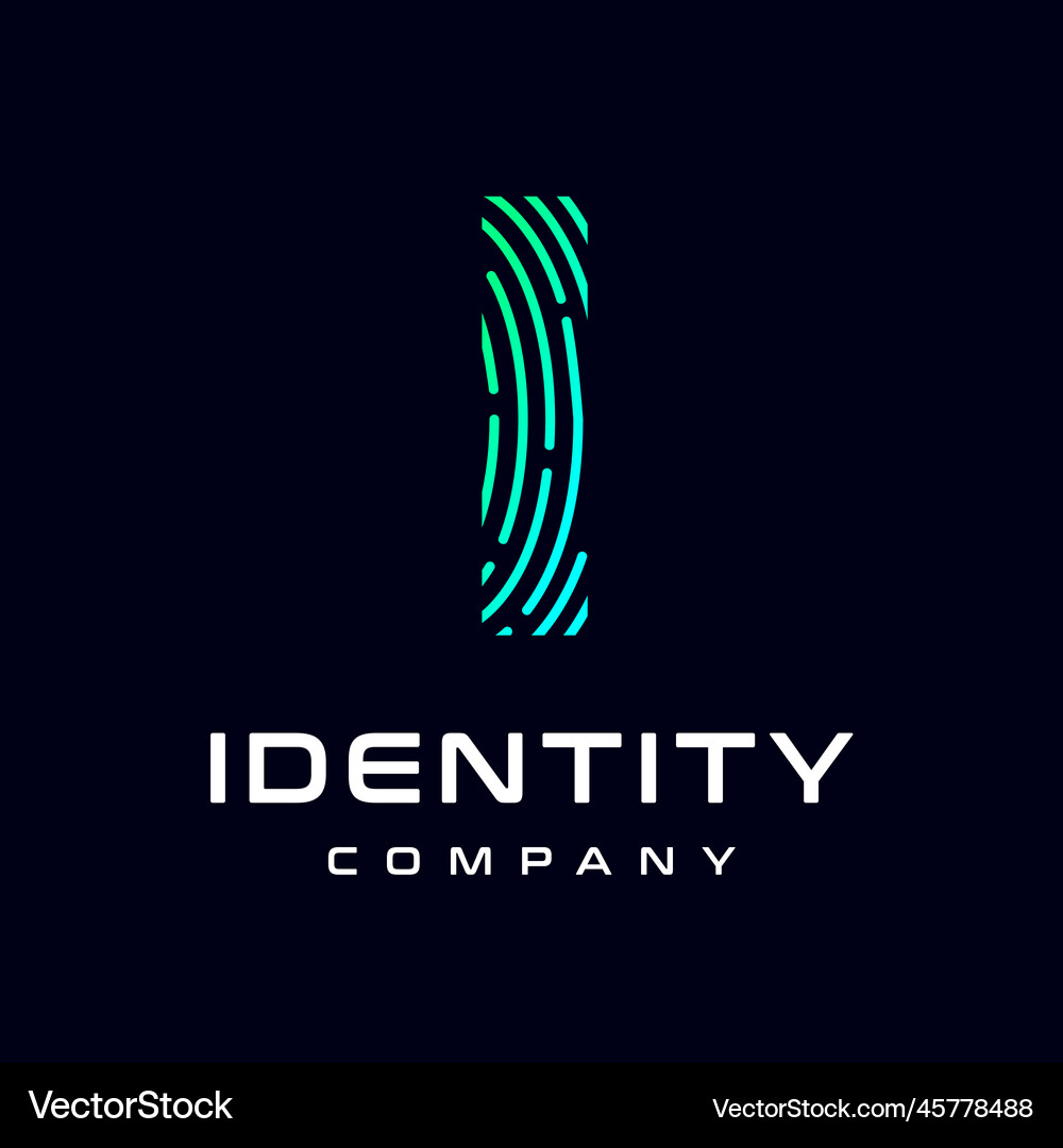 Fingerprint i letter template logo design Vector Image