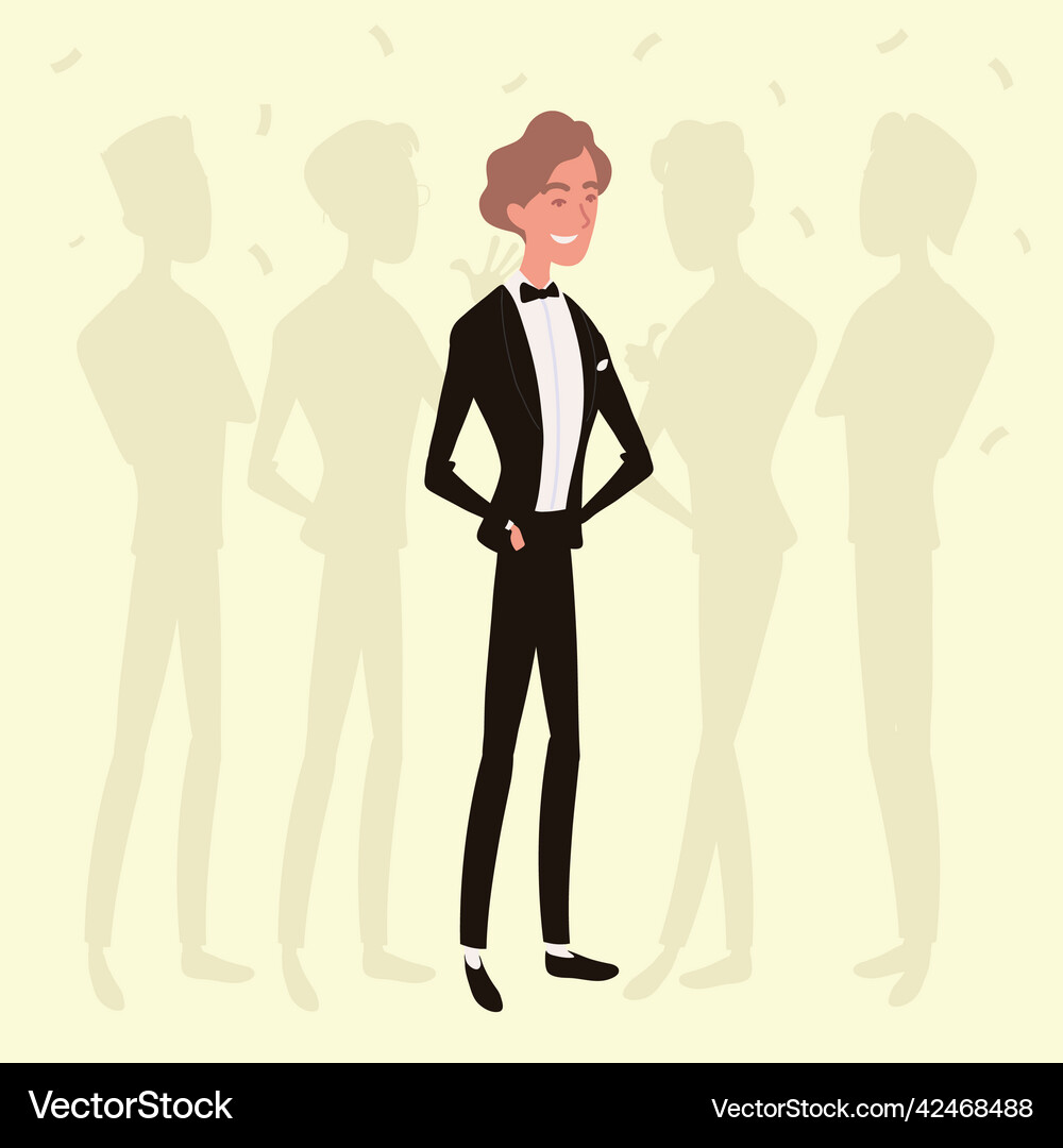 Groom wedding character Royalty Free Vector Image