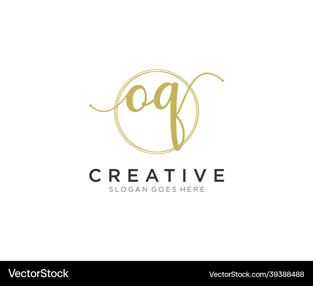 Initial oq feminine logo beauty monogram Vector Image