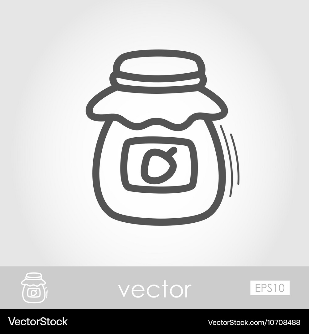 Jam jar outline icon harvest thanksgiving Vector Image