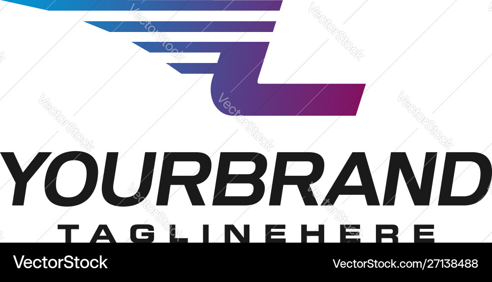 Modern fast letter l logo with speed or moving Vector Image