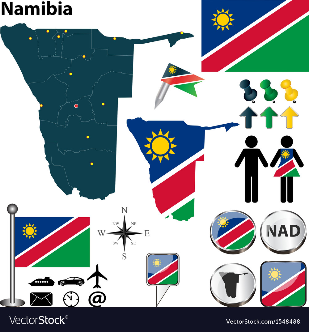 Namibia map Royalty Free Vector Image - VectorStock
