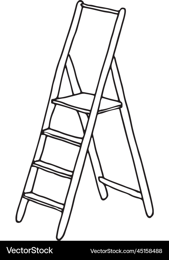 Step ladder doodle icon staircase for house Vector Image