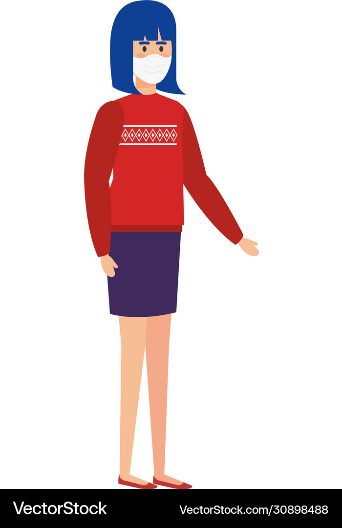 Young woman using face mask isolated icon Vector Image