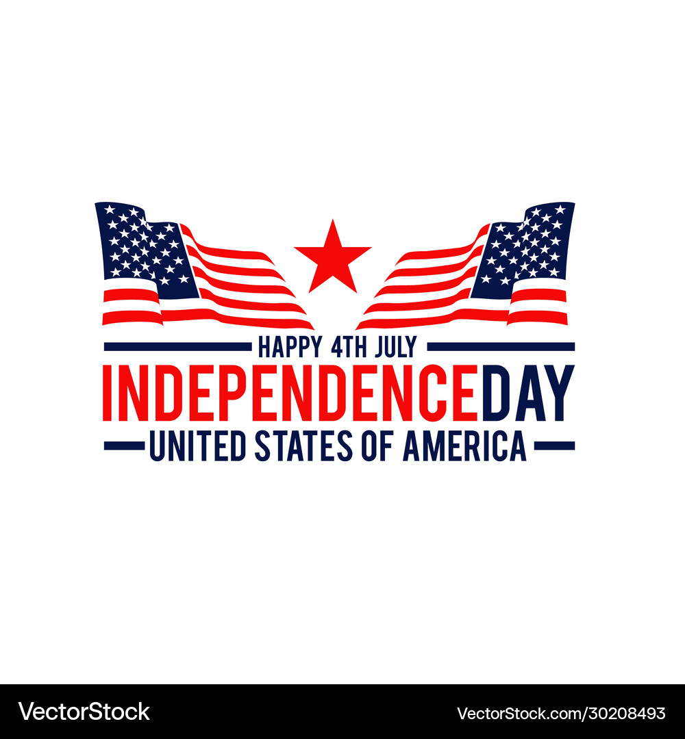 American flag and emblem logo design template Vector Image